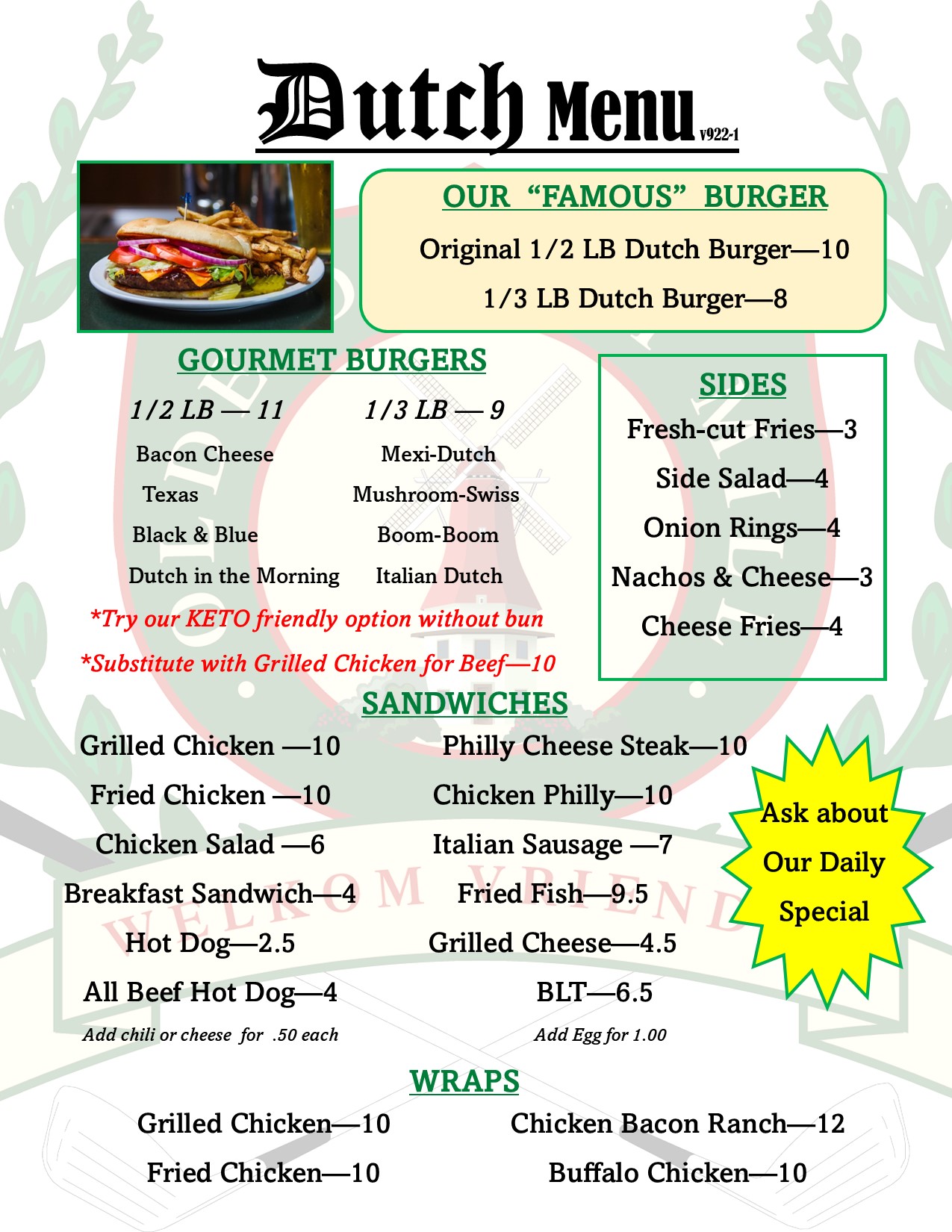 Food - Olde Dutch Mill Golf Course