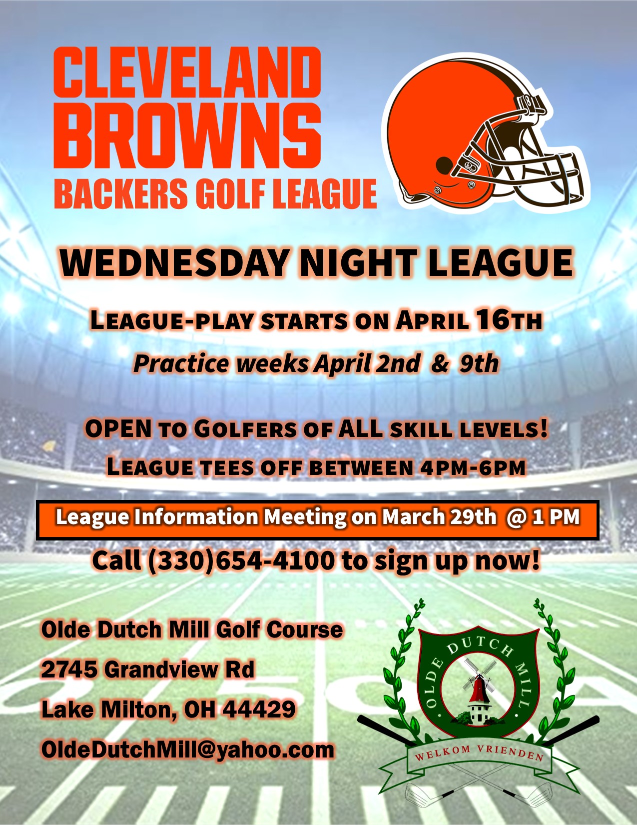 Leagues & Outings - Olde Dutch Mill Golf Course